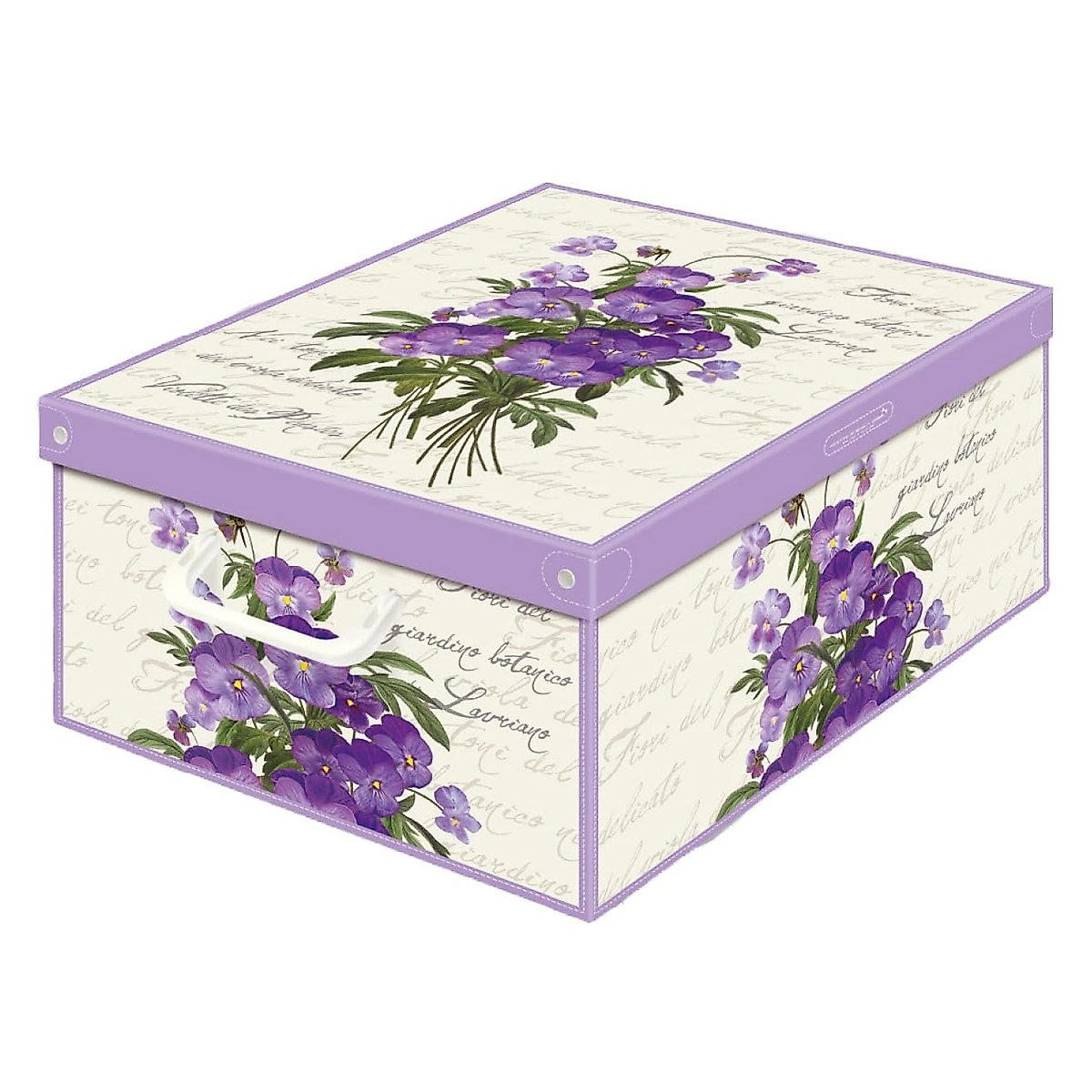 Kanguru Decorative Storage Box with Handles and Lid Collection Violette, Fragrant, Scented Violet, LARGE