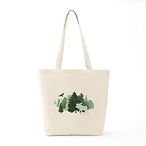 CafePress Moose In The Forest Tote-Bag Natural Canvas Tote-Bag,Shopping-Bag