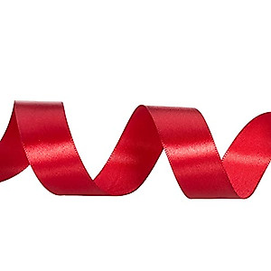 ATRBB 1 Inch Red Satin Ribbon, 50 Yards Solid Fabric Ribbon for Gift Wrapping, Bouquets, Wedding and Home Decor, 25 Yards/roll x 2 Rolls