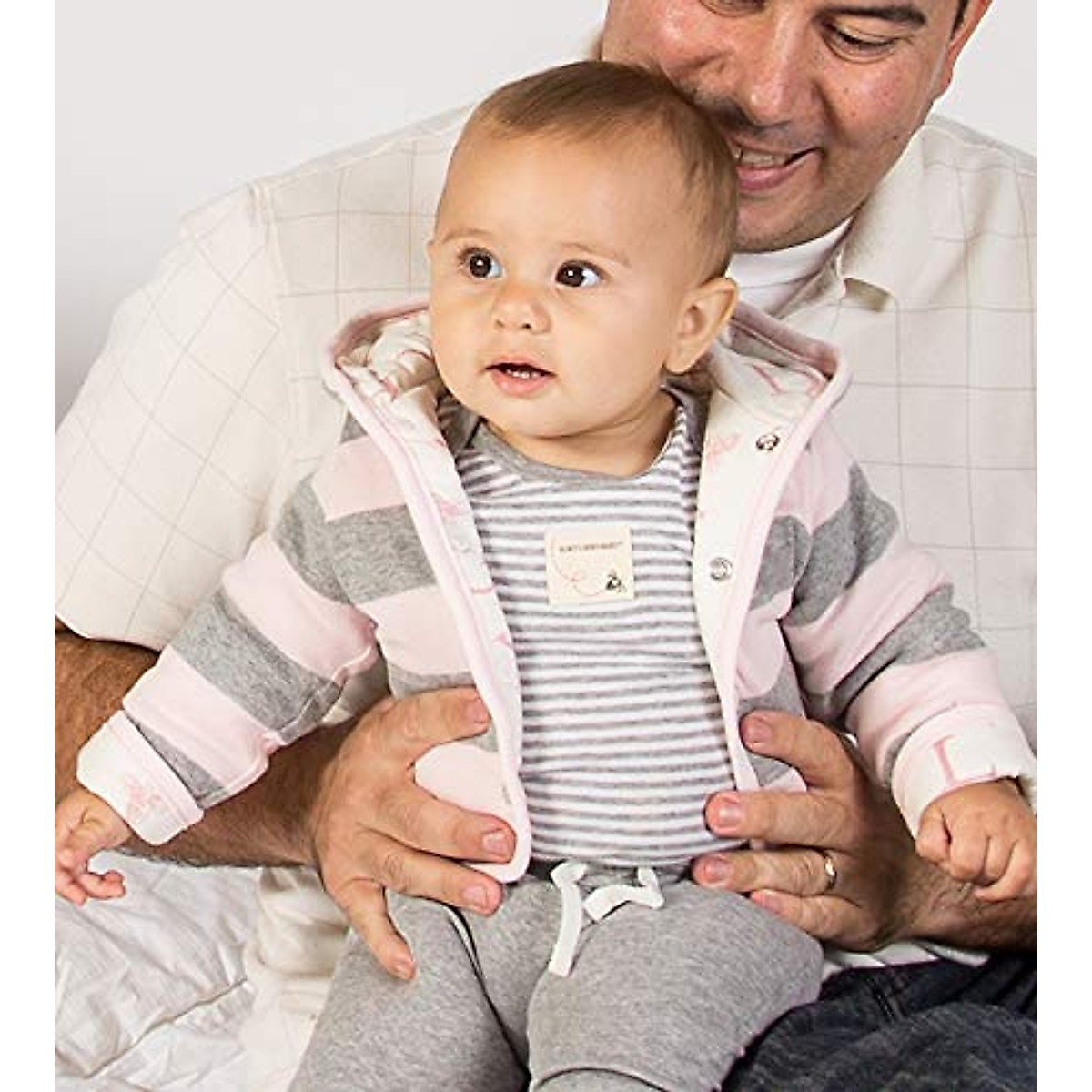 Burt's Bees Baby baby girls Sweatshirts, Lightweight Zip-up Jackets & Coats, Organic Cotton Hooded Sweatshirt, Blossom Abc, 6 Months US