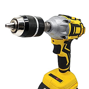 PATUOPRO 1.5-13mm Keyless Drill Chuck Metal Heavy Duty 1/2''-20UNF with SDS-Plus Shank 1/4" Hex Shank 1/2” Socket Square Wrench Adapter for Impact Wrench, Electric Drill, Hammer Drill