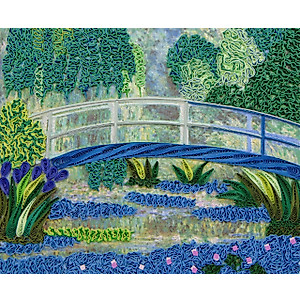 Claude Monet's Water Lilies and Japanese Bridge (1899) Quilling Art Greeting Card,Design Greeting Card for Birthday, Valentine's Day, Get Well, All Occasion. Framable Artwork for Art Lovers