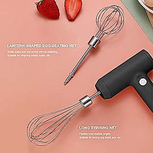 JOYKI Cordless Handheld Electric Mixer, USB Rechargeable Handheld Whisk, 3 speeds, for whisking and mixing cookies, cakes, batters, egg whites and soups, black
