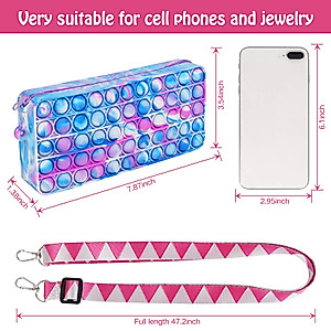 Pop Purse Bag for Girls Women Pop Girl Bag Sensory Fidget Bag with Strap, Girl Pop Toy Crossbody Body Handbags, Crossbody Small Purse Sensory Girl Toys (pink-blue)