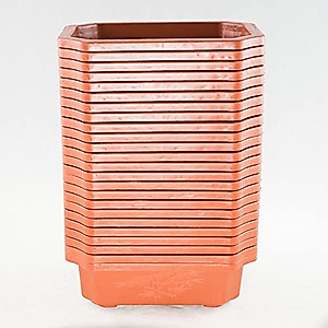 24 Pcs Rectangular Plastic Bonsai Training Pot, Succulent Planter - 6.25"x 4.5"x 2"