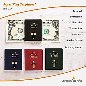 My Little Bible 2” Standard Edition - Selections of Key Verses From Every Book, Tiny Palm-size OT NT Scripture for Ministry Outreach, Classic 1769 KJV Text, 2" x 2.5”, White