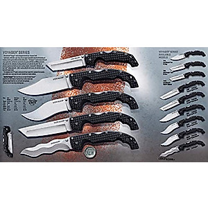 Cold Steel Voyager Series Folding Knife with Tri-Ad Lock and Pocket Clip, Kris, XL