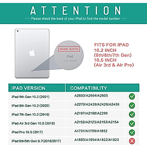 Case for iPad 9th / 8th / 7th Generation (2021/2020/2019) 10.2 inch/iPad Air 10.5" 2019 / iPad Pro 10.5", Leather Smart Cover with Auto Wake/Sleep, Rustic Sunflower