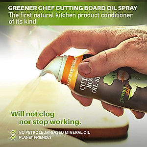 XXL Bamboo Cutting Board and Food Grade Oil Spray by Greener Chef