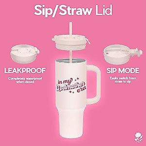 VIOLET & GALE Godmother Gifts From Godchild - Retro Collection - 40oz Insulated Tumbler with Handle, Godmothers Proposal Gift, In My Godmom Era Cup Water Bottle Coffee Mug