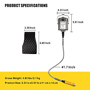 ATOLS 1000W Flex Shaft Rotary Tool Electric Hanging Grinder Carver,Electric Multi-function Metalworking Tools Repair Kit,Foot Pedal Control,Metal Flexible Shaft,Suitable for Carving, Buffing,30000 RPM