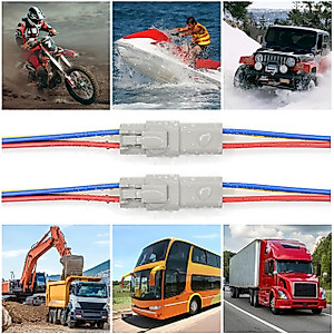 2 Sets 6 Pin DT Deustch Waterproof Automotive Plug Connector with 16AWG -40℃-105℃ 600V Wires and Heat Shrink Tubes Connectors Kit for Car Truck Boat(DT Connector 2 Sets 6 Pin)