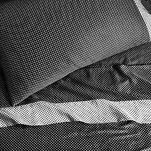 Anne Klein Westhill Dot, 100% Cotton Sateen Sheet Set, with Flat Sheet, Fitted Sheet, Pillowcases,Full, Black