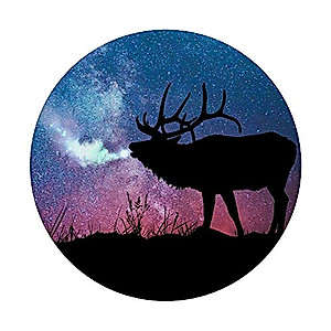 Cool Galaxy and Elk Deer Black Phone Grip Gifts Boys Girls PopSockets PopGrip: Swappable Grip for Phones & Tablets