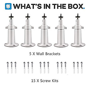 AxPower Metal Wall Mount Adjustable Indoor/Outdoor Aluminium Alloy Security Camera Yard Mount Compatible with Arlo, Arlo Pro 3, Arlo Pro 2, Arlo Ultra, Ring Stick Up Cam (5 Pack, White)