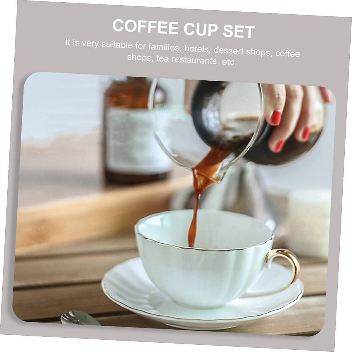 DOITOOL 1 Set Coffee Cup Set Tea Cup with Spoon and Saucer Coffee Cup with Dish Coffee Cups and Saucer Espresso Glasses Espresso Cups and Saucer British White Ceramics Lovers Drinking Cup