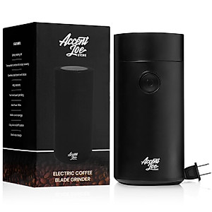 Coffee Grinder Electric - Quiet Stainless Steel Blade Coffee Bean Grinder And Spice Grinder - Great For Coffee Beans And Spices - Small Coffee Grinder Perfect For At Home Coffee Enthusiasts