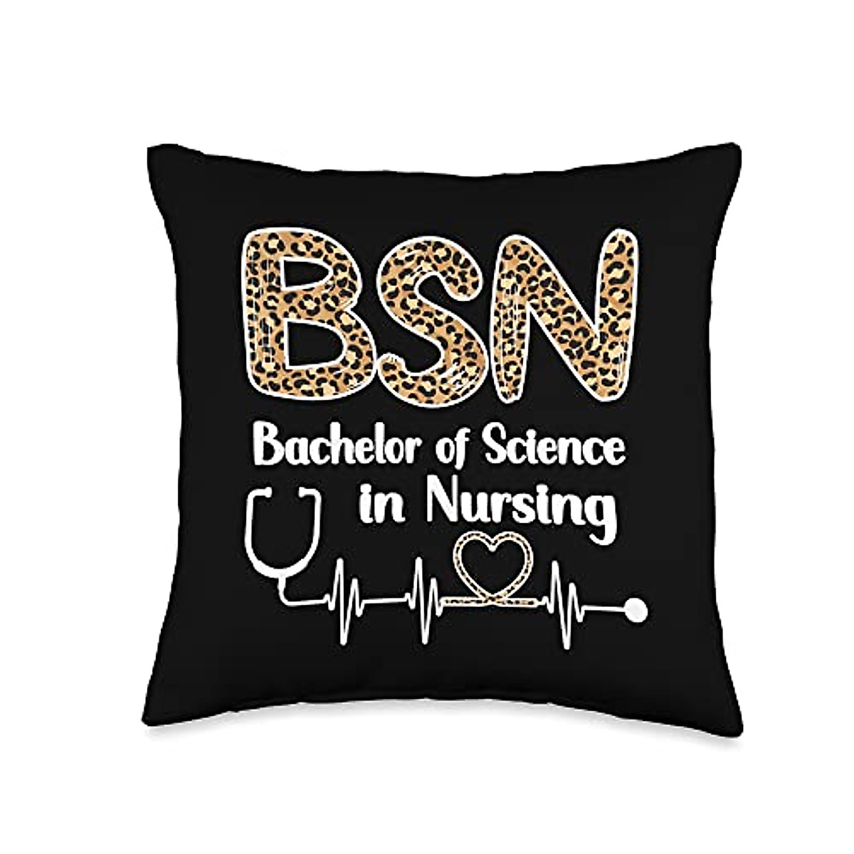 Cute BSN Nurse Graduation Gifts BSN Bachelor of Science in Nursing Student Graduation Throw Pillow, 16x16, Multicolor