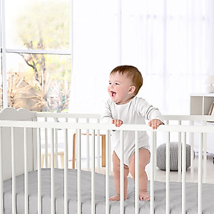 Sweet Jojo Designs Grey Boy Girl Fitted Crib Sheet Baby Toddler Bed Nursery - Solid Color Gray for White Boho Bohemian Farmhouse Shabby Chic Designer Modern Minimalist Cotton Gender Neutral Unisex