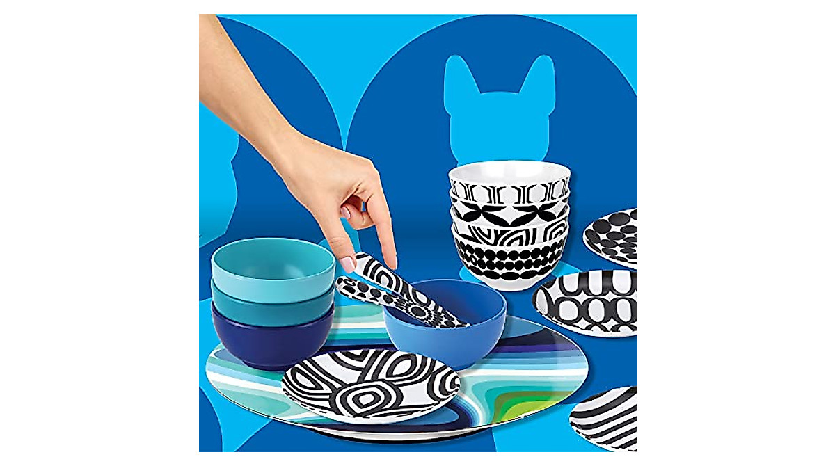 French Bull Assorted Plates - 6-Piece Stylish Melamine Dinnerware Set