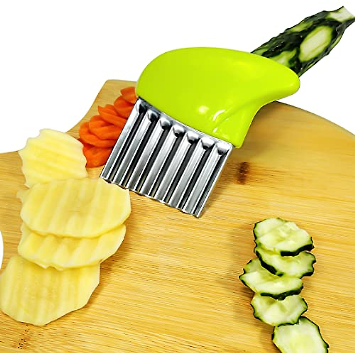 Crinkle Cutter Stainless Steel Potato Carrot Chip Vegetable Crinkle Wavy Chopper Cutter French Fry Slicer