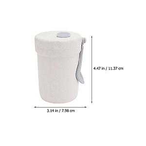 Cabilock Portable Soup Cup Meal Mug Reusable Lunch Container Microwave Warming Bento Cereal Cup Sealed Water Mug with Cover for Outdoor Camping Travel Kids