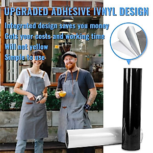 Innovative Black Permanent Vinyl for Cricut No Need Transfer Film, Black HTV Vinyl Roll, Black Vinyl, Oracle Vinyl 651 Permanent Vinyl, Black Vynil, Bulk Vinyl Rolls, Adhesive Vinyl Roll 12" x31ft