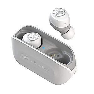 JLab Go Air True Wireless Bluetooth Earbuds + Charging Case, Dual Connect, IP44 Sweat Resistance, Bluetooth 5.0 Connection, 3 EQ Sound Settings Signature, Balanced, Bass Boost (White)