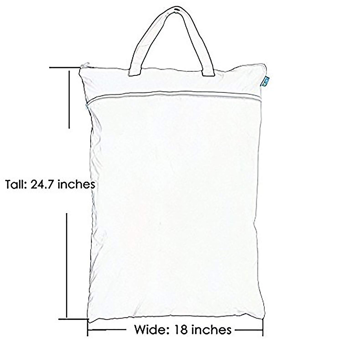 Damero Hanging Wet Dry Bag, Reusable Laundry Wet Bag with Two Compartments for Cloth Diaper and Swimsuit, Large- Black