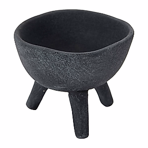 Creative Co-Op Boho Terracotta Footed Planter, Matte Black