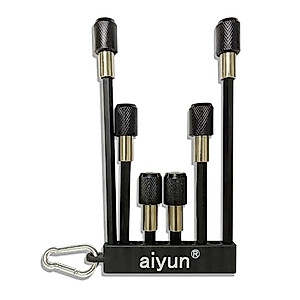 aiyun Drill Bit Extension Set - 6 PCS Quick Release Magnetic Drill Extension Bit Holder with 1/4” Hex Shank (Black)