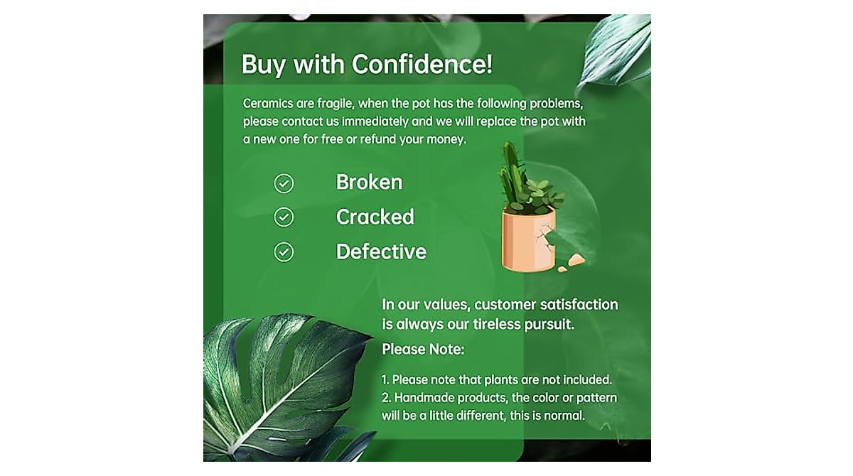 Stylish Octagon Ceramic Plant Pots - Set of 3