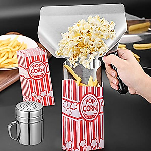 202 PCS Popcorn Machine Supplies Set - Aluminum Popcorn Scoop and Salt Shaker with Handle - 1 Oz Popcorn Bags Bulk (200 Count) for Theater Tools Supplies