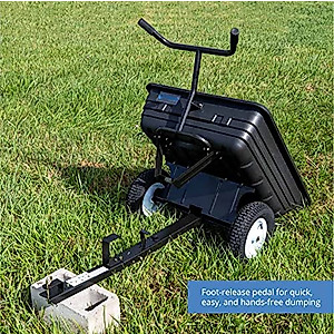 Titan Attachments 650 LB (10 Cu. Ft.) Economy Tow-Behind Poly Dump Cart for Lawn