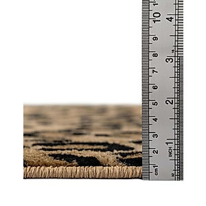 Unique Loom Wildlife Collection Area Rug - Leopard (9' x 12' Rectangle, Light Brown/ Black)