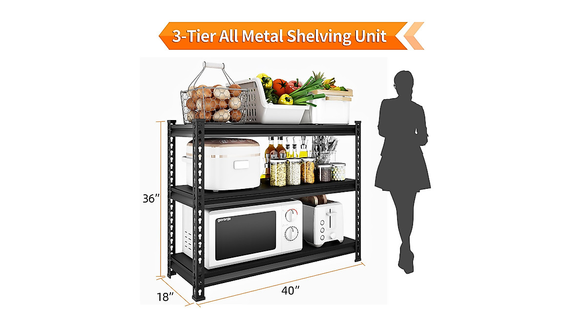 SDXYSTCE Heavy Duty 3-Tier Garage Shelving Unit