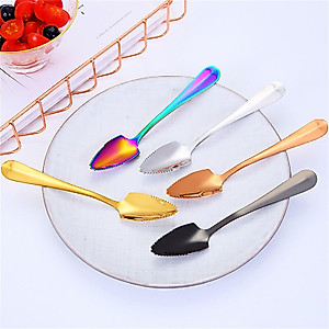 Stainless Steel Grapefruit Spoon For Citrus Fruit Watermelon Dessert Spoon Serrated Edge Ice Cream Dessert Spoon Kitchen Coffee Spoon