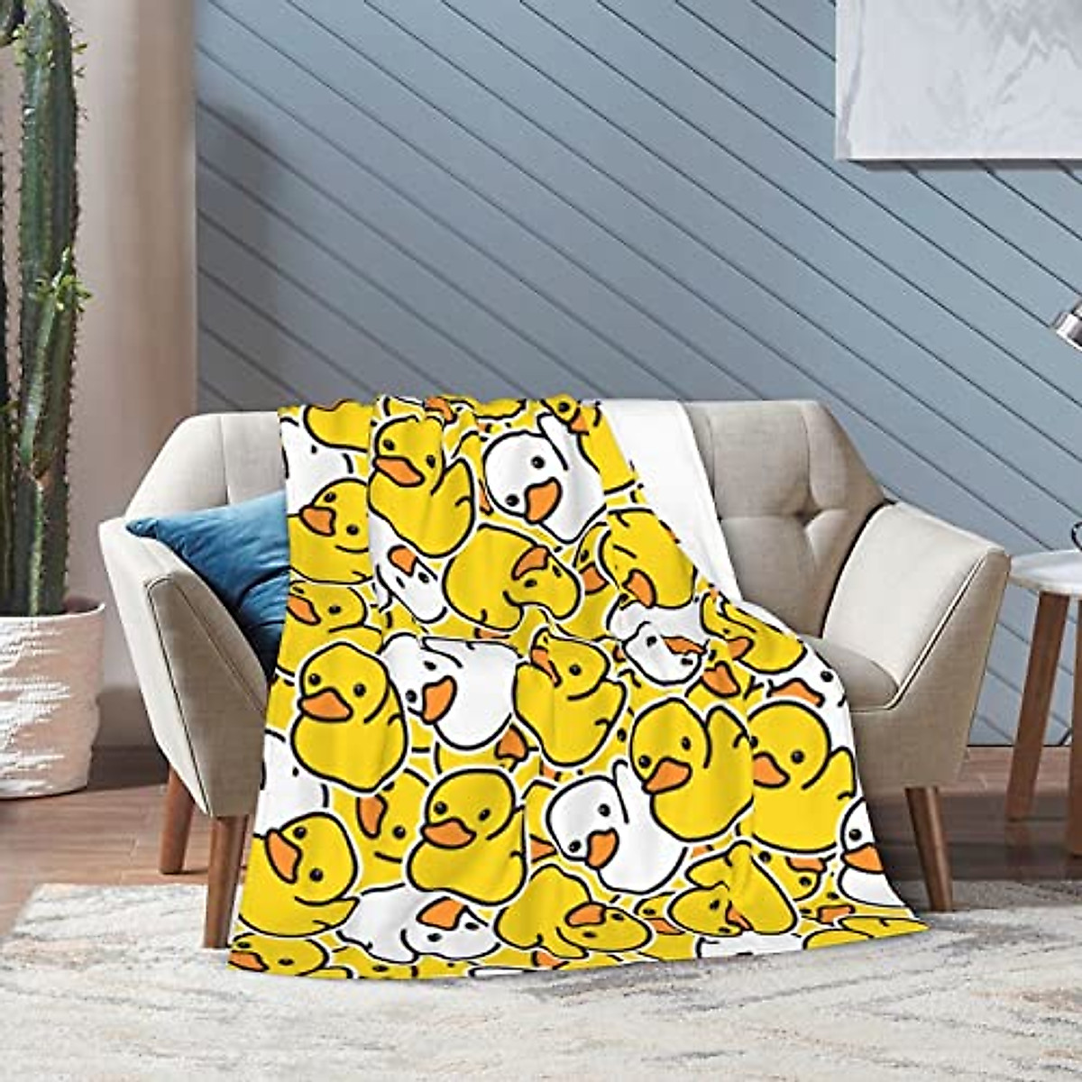 Gbuzozie Fleece Blanket Cute Duckies Lightweight Ultra-Soft Micro Cartoon Rubber Ducks Throw Blanket for Sofa Couch Bed Camping Travel - Super Soft Cozy Microfiber Blanket 50"X40"