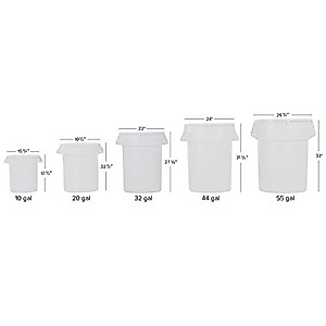 TableTop King 32 Gallon Yellow Trash Can, Lid, and Dolly Kit