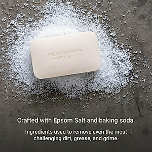The Grandpa Soap Company Epsom Salt Bar Soap - Deep Cleansing Soap, Made with Epsom Salt and Baking Soda, Removes Dirt Grease and Grime, Vegan, For Face and Body, 4.25 Oz, 3 Pack
