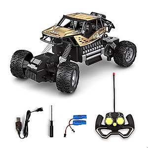 RC Cars, Remote Control Car, Scale Off Road Monster Trucks 25+ MPH Speed 2.4GHz All Terrain, 2 Rechargeable Batteries Toy Crawlers Vehicles for 6 7 8 9 10 11 12 Years Old Boys and Girls (Gd1)