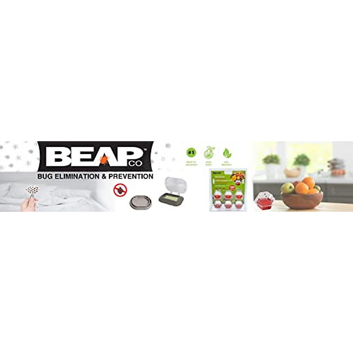 BEAPCO 10036 7 Red 6-Pack Premium Fruit Fly 6 Pre-Filled Trap Flies Indoors | Easy Effective and Safe to Use | Food-Based Lure/Bait Catcher