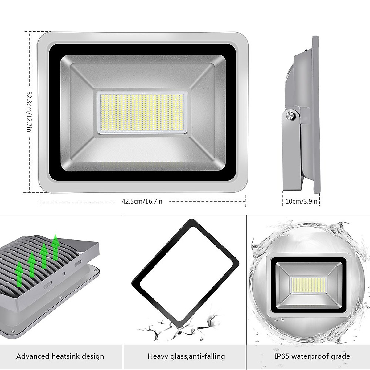 200W LED Flood Light, 20000LM 6000k(Cold White) Floodlight, IP65 Waterproof Super Bright Work Lights, CE and ROHS Certified Outdoor Security Lighting for Garage, Garden, Playground 110V (200)
