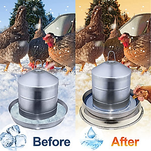 Chicken Waterer Heater, 125 Watts Poultry Water Heated,15 Inch Base for Winter Deicer, with 9.6 Feet Extension Cordor,for 5 Gallons Chicken Drinker…