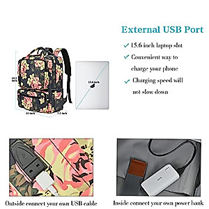 Laptop Backpack, 15.6 Inch Travel College School Backpack with USB Charging Port, College Bookbags for Men Women (15.6 inch, Blue)