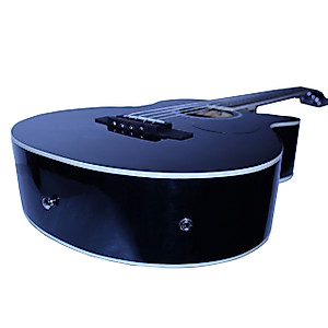 YMC 4 Strings Cutaway Acoustic-Electric Bass Guitar With 4-Band Equalizer, Adjustable Truss Rod,Gig Bag,Strap,Picks- (Black)