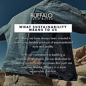 Buffalo David Bitton Men's Six Slim Straight Jean, authentic and deep indigo, 36 x 30