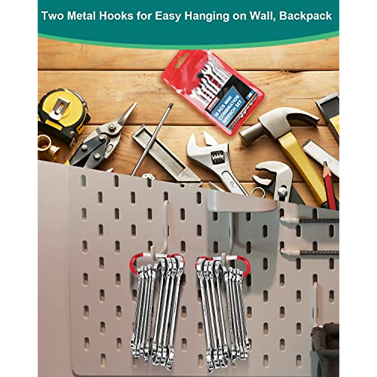 VICRING Small Wrench Set 20 Pcs Mini Wrench Set Metric SAE Ignition Wrench Set Open and Box End Wrench Set Combination Wrench Sets with Storage Pouches and Key Chains, 4mm-11mm & 5/32"-7/16" (Silver)