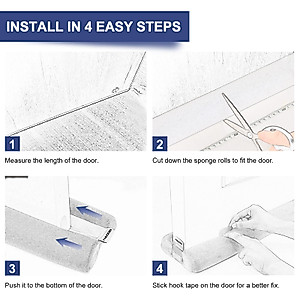 HADOR Door Draft Stopper for Bottom of Door, 36 Inch Under Draft Air Noise Light Blocker 30"- 36" Double Side Triangle Soundproof Sweep Filler Seal Gap up to 1.7" for Patio Sliding Door Guard, Green