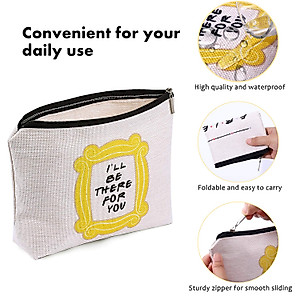 Brital Friends Makeup Bag Friends TV Show Merchandise Yellow Peephole Frame Travel Waterproof Toiletry Cosmetic Bag for Friends Fans